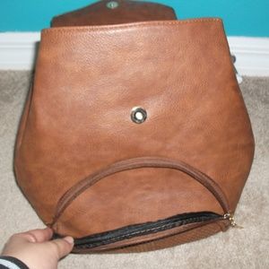 Tems | Bags | Final Price Brown Faux Leather Backpack | Poshmark